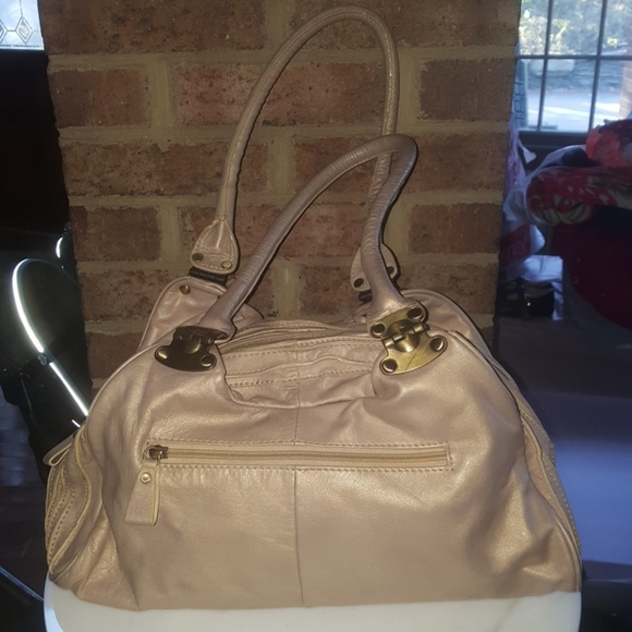 Michael Rome | Bags | Leather Sheen Gold Shoulder Bag | Poshmark